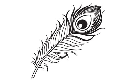 Peacock Feather Clipart Black And White Graphic By Design Vibe