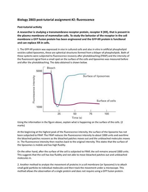 F20 Bio 2b03 Post Tutorial Assignment 2 Fluorescence Biology 2b03