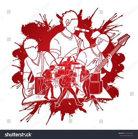 Musician Playing Music Together Music Band Vector De Stock Libre De