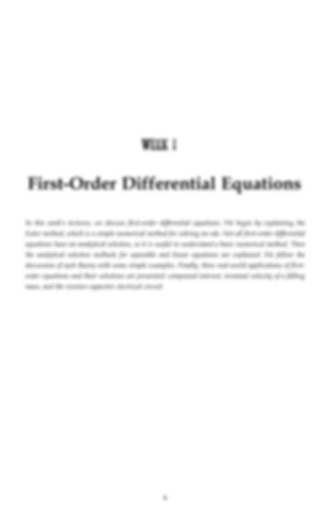 solution differential equations for engineers euler method lecture 2