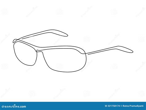 Glasses Line Art Front View Of Eyeglasses Continuous One Line Drawing Stock Vector