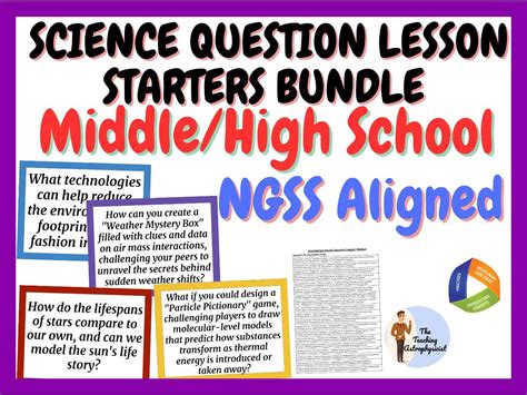 Science Lesson Starter Questions Bundle Ngss Middle And High School Level Teaching Resources