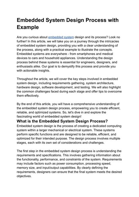 ppt embedded system design process with example powerpoint presentation id 13084005