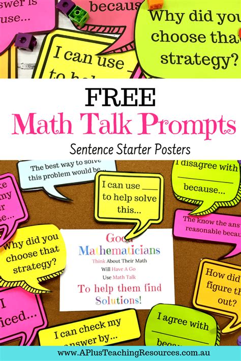 Thinking And Talking About Math {free Printables} A Teachng Resources