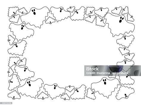 할로윈 템플릿 원형 타원형 프레임 사각형 만화 유령 벡터 장식 프레임 다양한 교과서 책 더미 공책 현대 디자인 벡터 일러스트 레이 션 개념 10월에 대한 스톡 벡터 아트 및