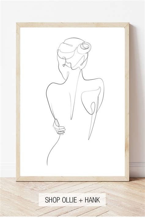 Bedroom Wall Decor Wall Art Print Female Body Sketch Abstract Nude