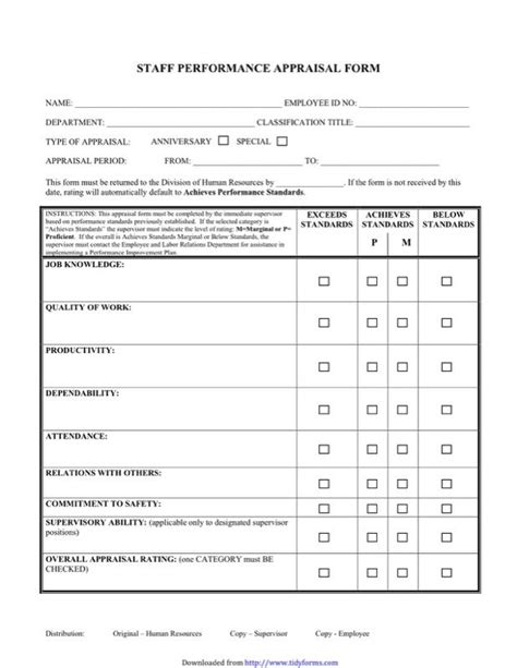 7 Performance Evaluation Form Templates