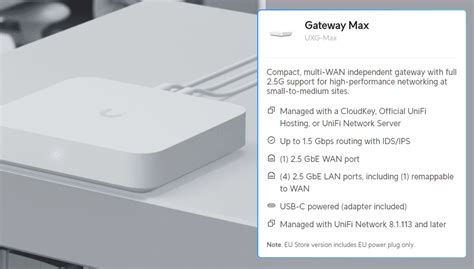 Ubiquiti Gateway Max Compact Multi Wan Independent Unifi Gateway [uxg Max]