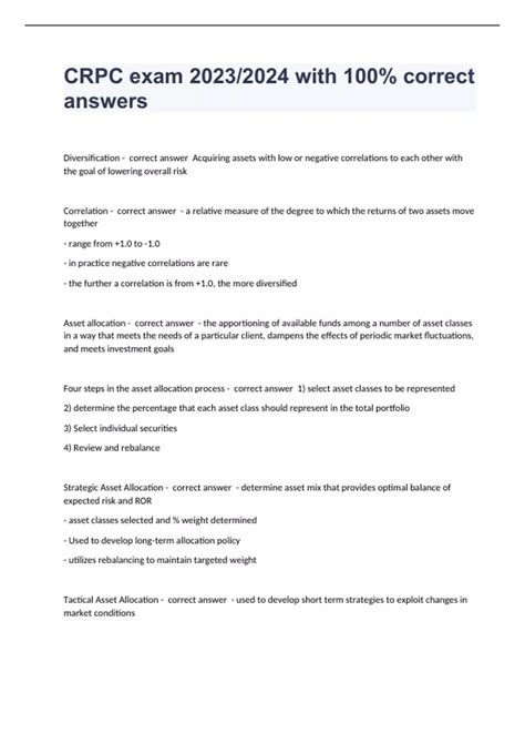 Crpc Exam 2023 2024 With 100 Correct Answers Crpcn Stuvia Us