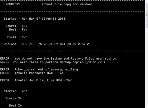 Robocopy Cmd Line Problem Solved Windows Spiceworks Community