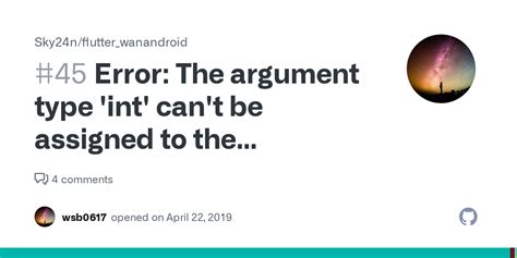Error The Argument Type Int Cant Be Assigned To The Parameter Type Refr · Issue 45
