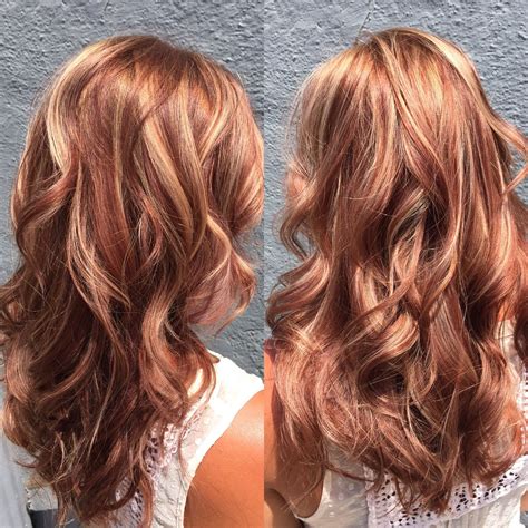 Light Auburn Hair Color With Blonde Highlights