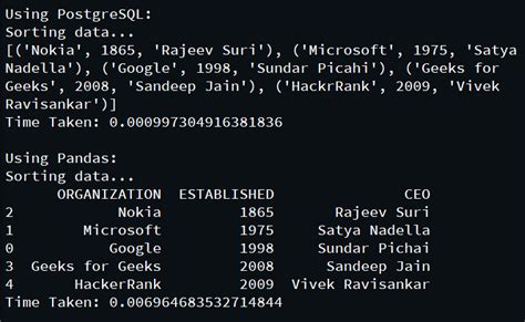 Pandas 和 Postgresql 的区别 码农参考
