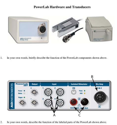 Solved Powerlab Hardware And Transducers Adinstruments Am