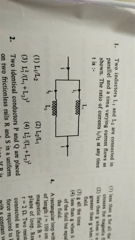 Two Inductors L1 And L2 Are Connected In Parallel And A Time Varying Cu