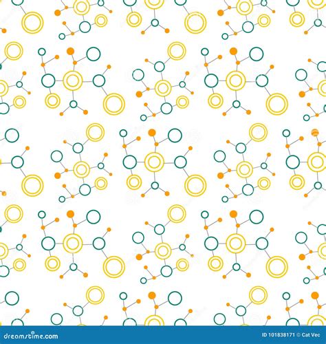 Connection Structure Molecule Of Dna Neurons Background Seamless Pattern Science Technology