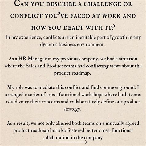 Interview Question Can You Describe A Challenge Or Conflict Youve Faced At Work And How You