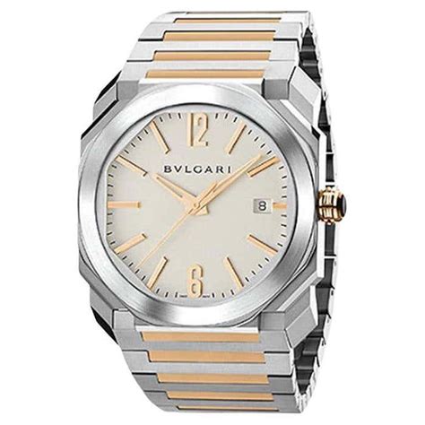 Bvlgari Octo Solotempo Stainless Steel And 18kt Rose Gold Mens