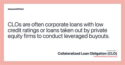 Collateralized Loan Obligation CLO AwesomeFinTech Blog