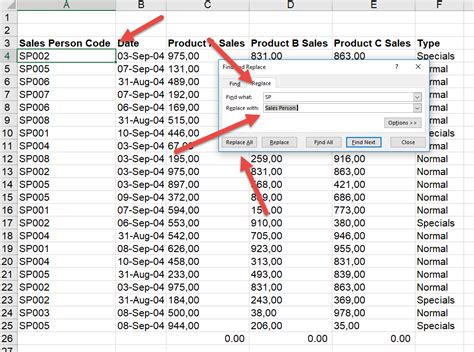 Find Replace Standard Uses • Online Excel Za