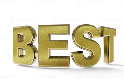 Word Best Written In Gold In A 3d Render Isolated On White Background