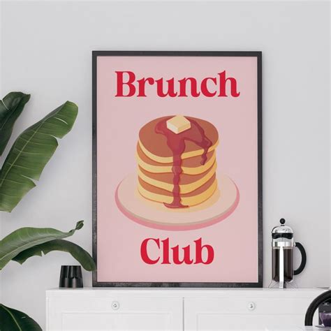 Brunch Club Pancakes Print Moon Phases Art Pancake Day Food Art