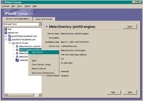 Iplanet Meta Directory V 50 Configuration And Administration Guide Chapter 13 Starting And