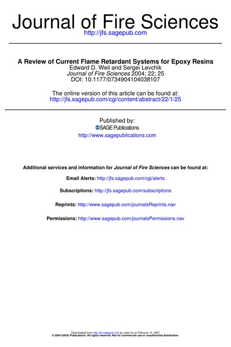 Pdf A Review Of Current Flame Retardant Systems For Epoxy Resins