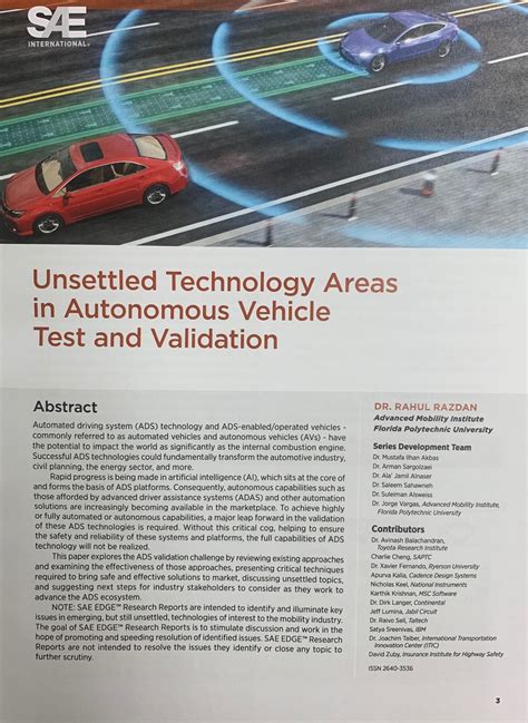 Our Research Report On Autonomous Vehicles Is Published By Sae Rancs Research Group