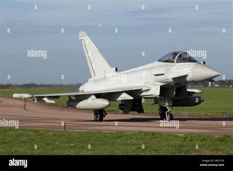 Raf Eurofighter Typhoon Operated By 11 Sqn Raf Taxiing Out From The