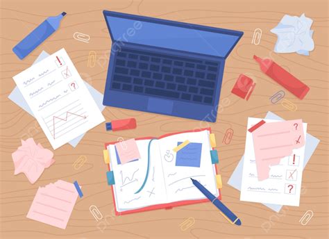 Cluttered Desk Vector PNG Vector PSD And Clipart With Transparent Background For Free