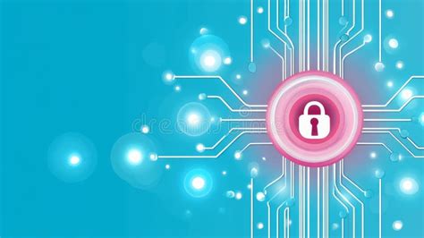 Digital Access Protection Circuit Board Lock Securing Sensitive Data Circuit Stock Illustration