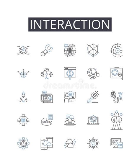 Interaction Line Icons Collection Communication Collaboration Connection Engagement