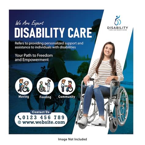 Premium Vector Disability Care Support Post Template Banner And Flyer