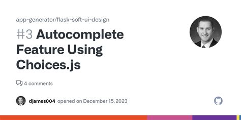 Autocomplete Feature Using Choicesjs · Issue 3 · App Generatorflask