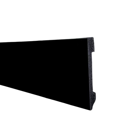 Rodapé Poliestireno Liso 10x15x240 Preto Passa Fio 8366
