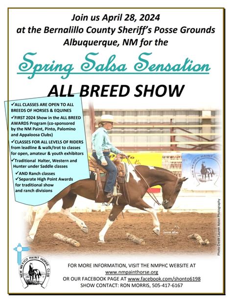 Join Nmphc For The Spring Salsa New Mexico Paint Horse