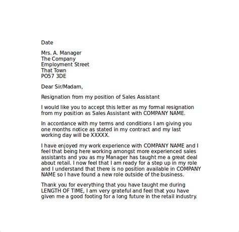 26 Resign Letter Format Templates Free Pdf Doc Format Download
