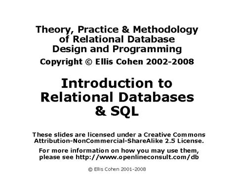Theory Practice Methodology Of Relational Database Design And