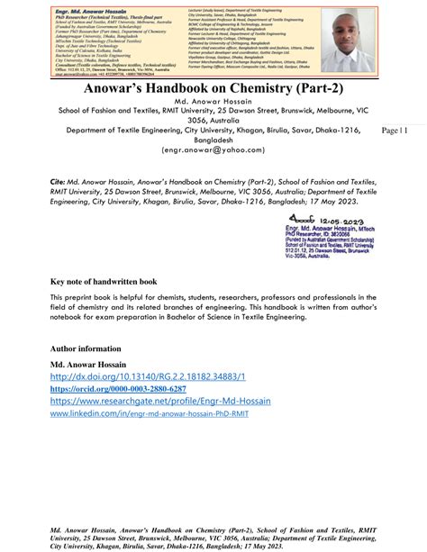 Pdf Md Anowar Hossain Anowars Handbook On Chemistry Part 2