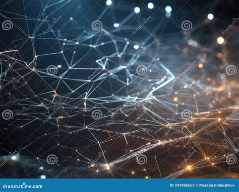 Abstract Connected Dots On Bright Background Technology Concept Stock Image Image Of Triangle