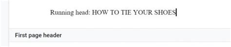 How To Add A Running Head In Google Docs