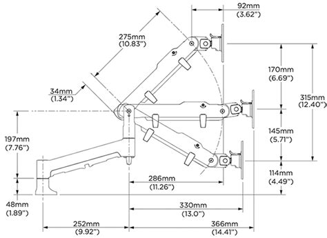 Dynamic Monitor Arm For Atdec AWM Mounts Max Reach
