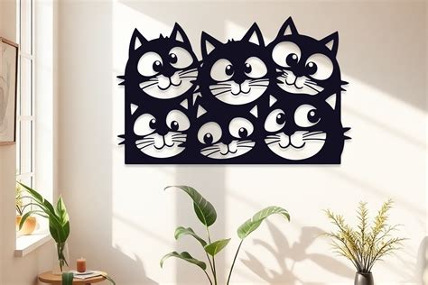 Laser Cut Cats Wall Art Decor Svg · Creative Fabrica