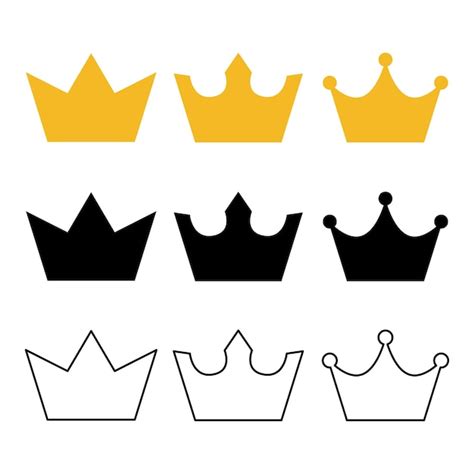 Crowns Set Premium Vector