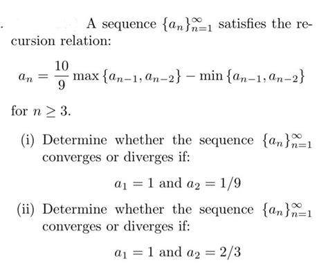 Solved A Sequence An N Satisfies The Recursion Relation Chegg