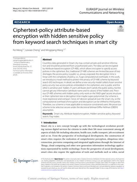 Pdf Ciphertext Policy Attribute Based Encryption With Hidden Sensitive Policy From Keyword