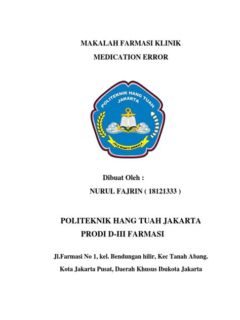 Makalah Medication Error Pdf
