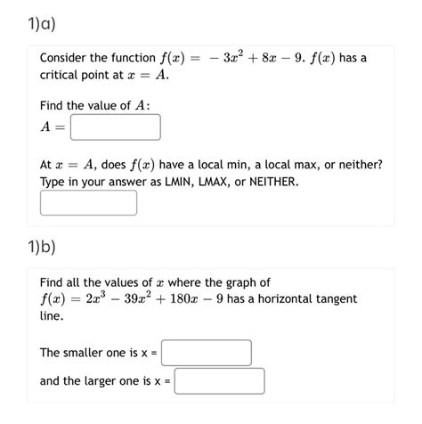 Solved Consider The Function F X −3x2 8x−9 F X Has A