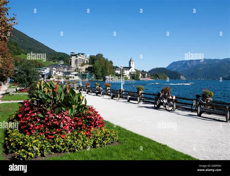 Promenade Wolfgangsee Lake St Wolfgang Salzkammergut Upper Austria
